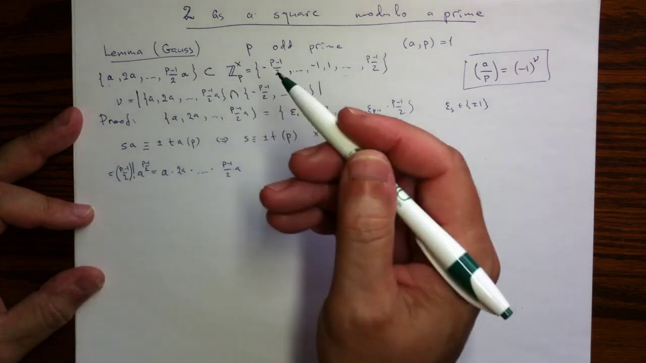 2 as a square modulo a prime - YouTube