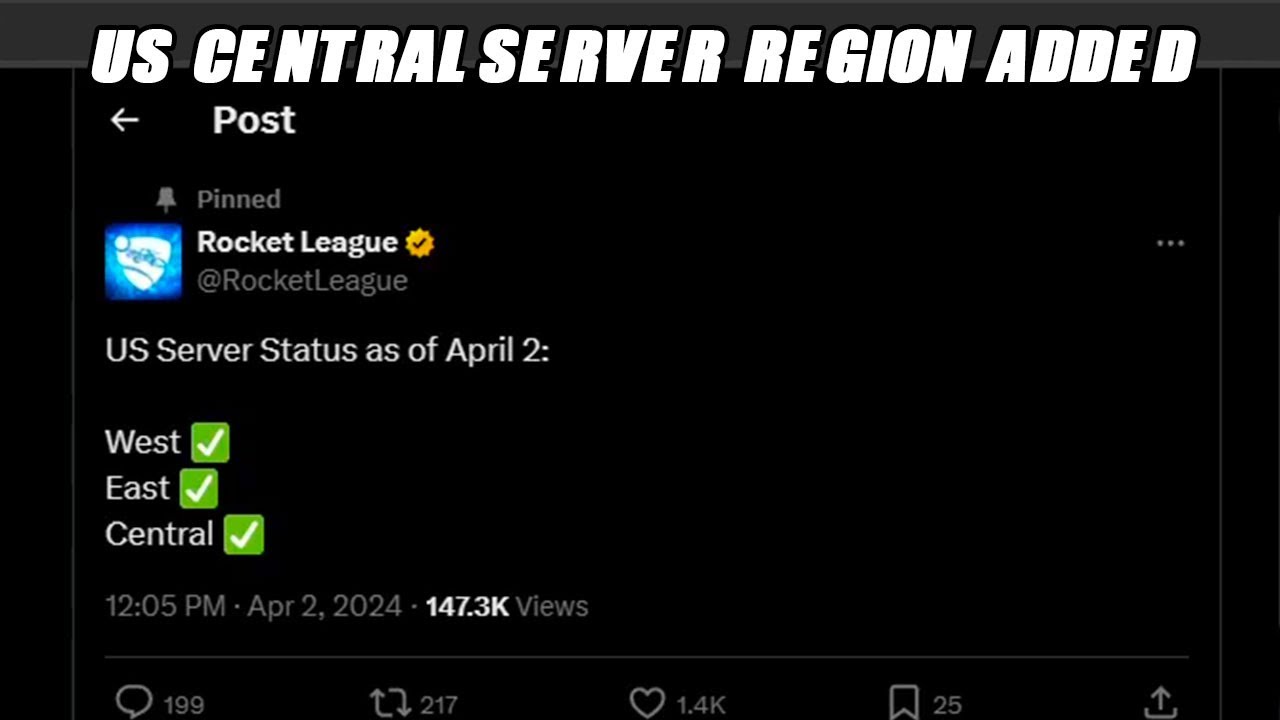 *NEW* US Central Server Region Added In Rocket League! - Rocket League Update - YouTube
