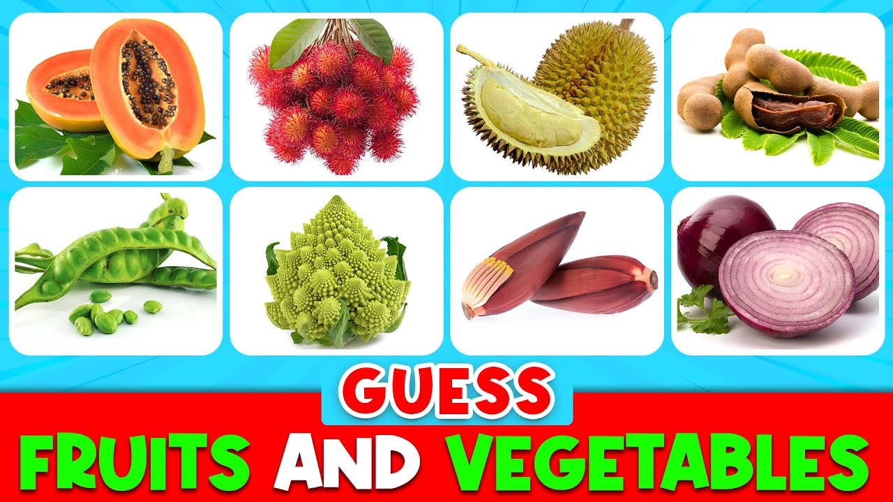 Guess 80 The FRUITS 🍉🍒 and The VEGETABLES 🌽🥦 in 3 Seconds - YouTube