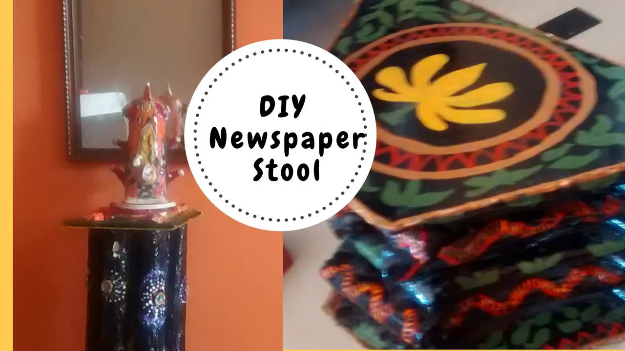 DIY newspaper stool | Best Out of Waste | Recycling Craft Ideas - YouTube