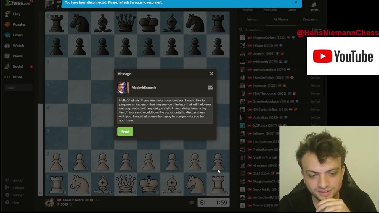 Hans Niemann Responds To Vladimir Kramnik - YouTube