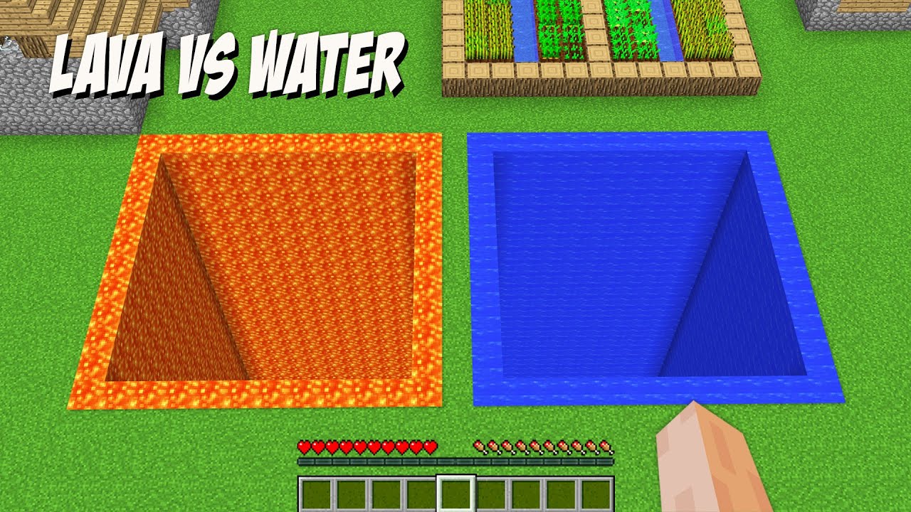 Which PIT is BETTER LAVA vs WATER? The DEEPEST PITS in Minecraft! - YouTube