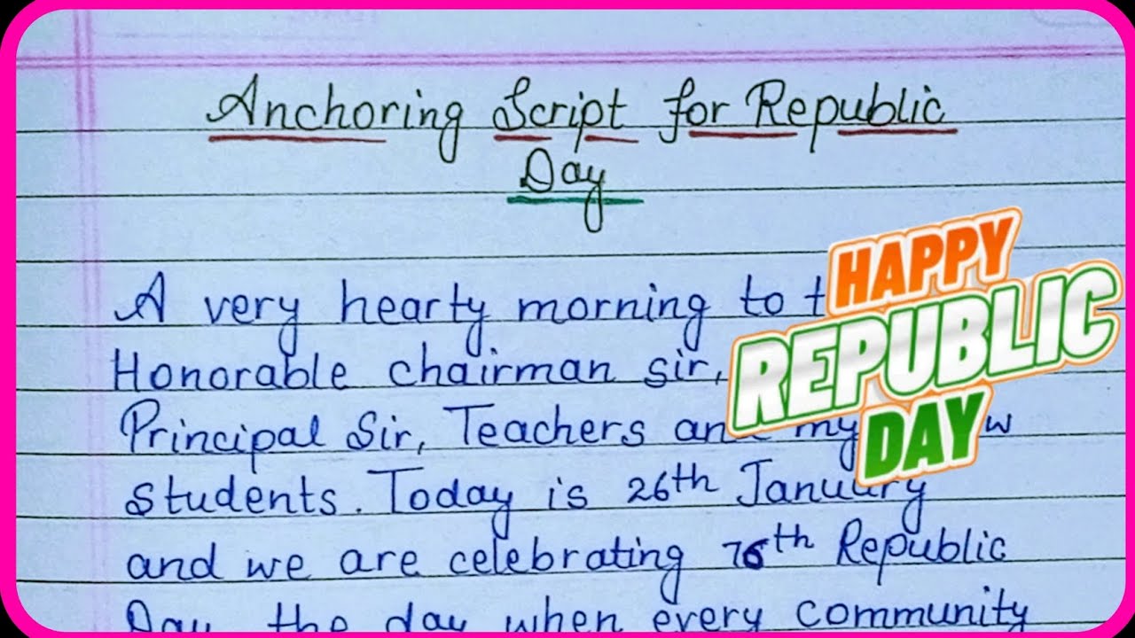 Anchoring script for Republic Day in english 2025//republic day ...