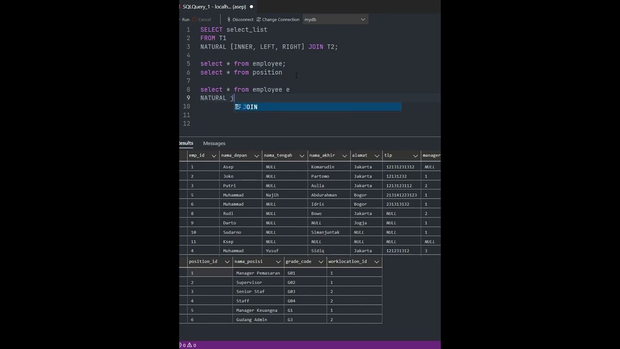 Posgresql Natural Join Youtube