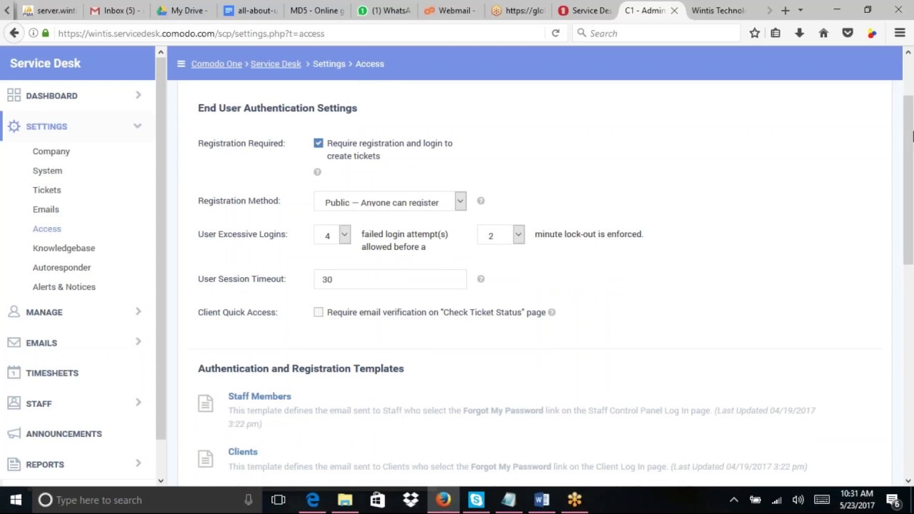 Comodo One - Service Desk - Admin Panel - Wintis Technologies - YouTube