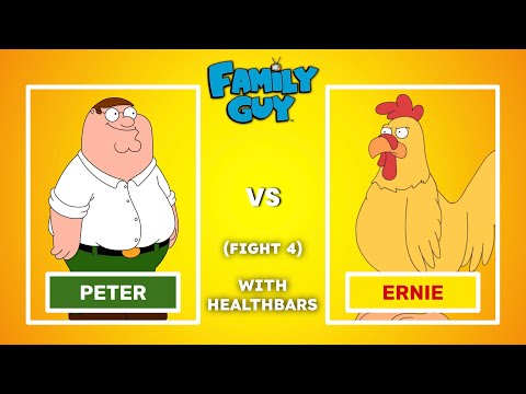 Peter Griffin Vs. Ernie The Chicken: (Fight 4) - With Healthbars