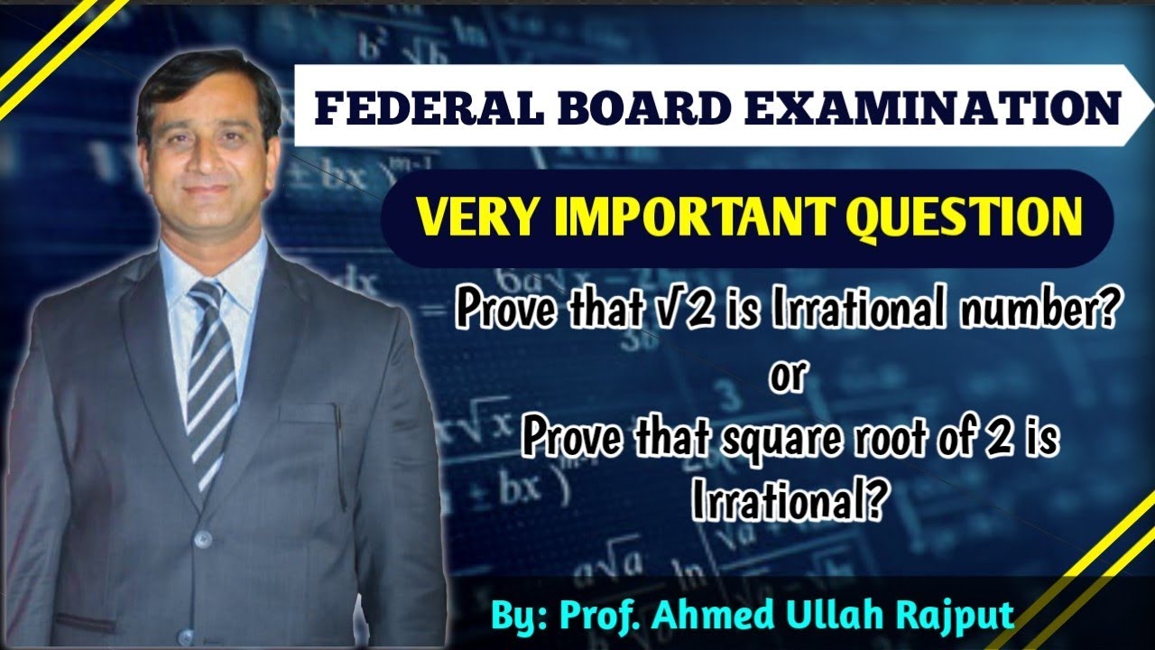 Prove That √2 is irrational Number Proof that square root of 2 is ...