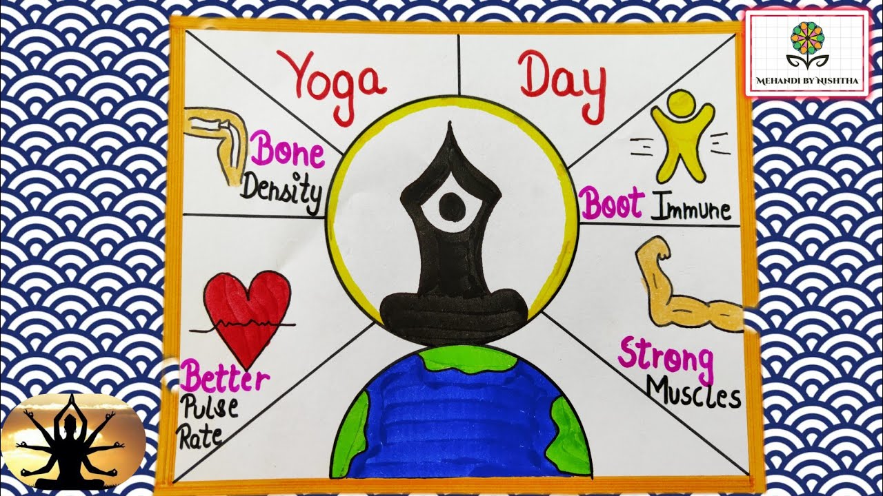 International Yoga Day Drawing / Yoga Day Poster Drawing / Yoga Day ...