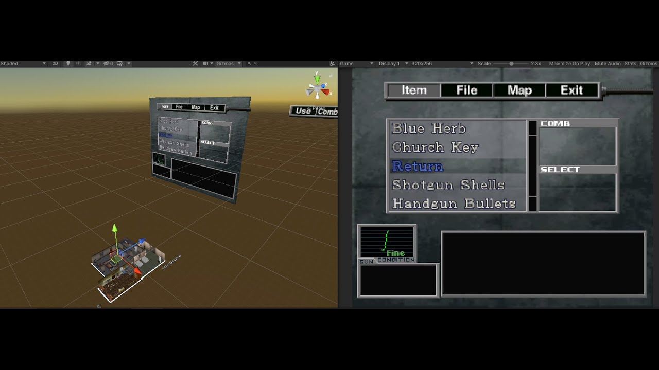 Unity 3d Resident Evil Survivor Menu Test / Progression Item File Map ...