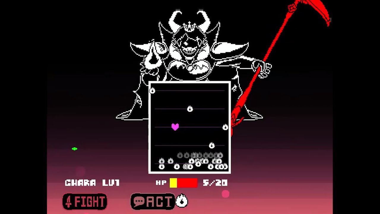 Underfell: Asgore Pacifist Battle (Undertale FanGame) Mercy - YouTube