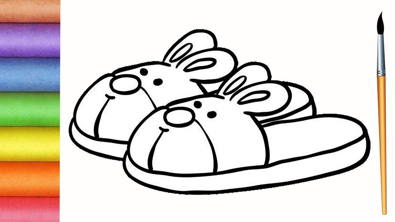 How to draw Bunny Slippers for kids | Easy and fun drawing for kids and ...