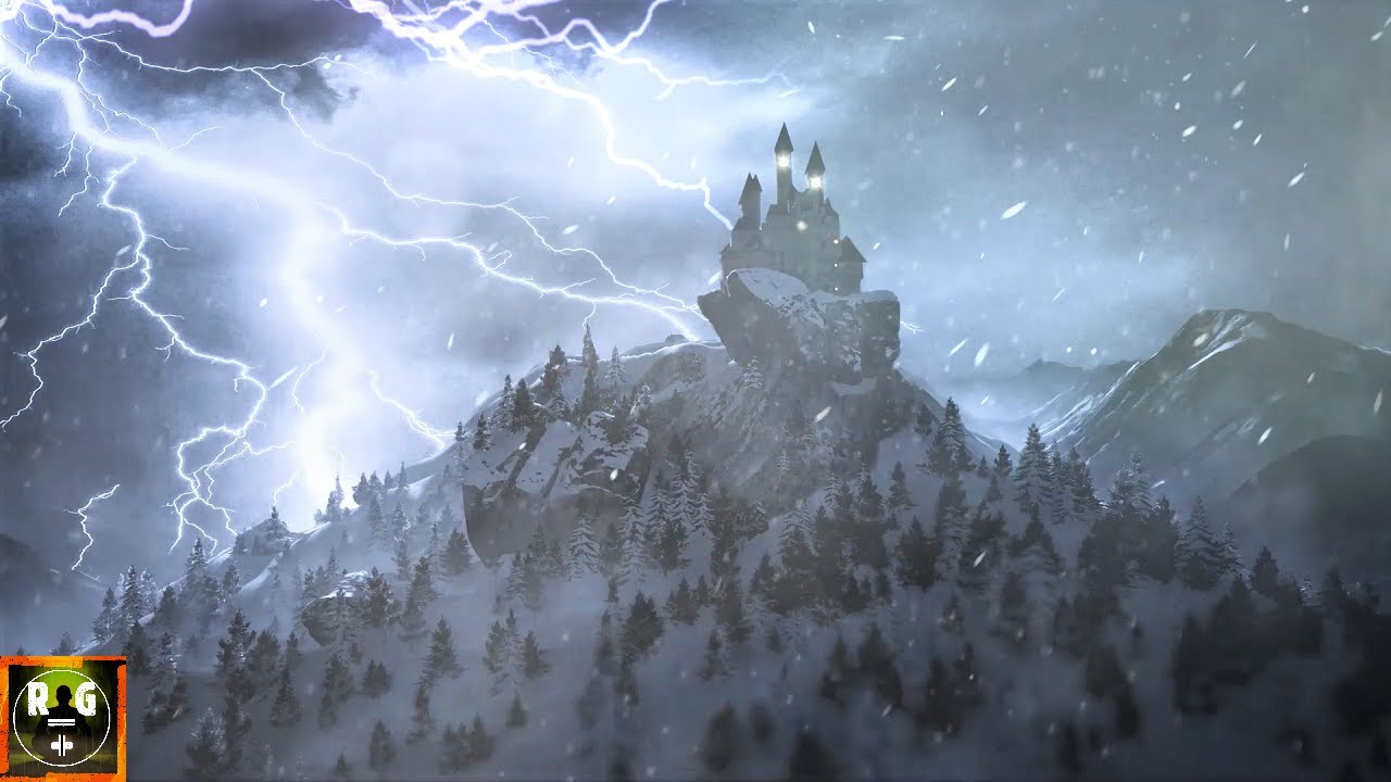 Wind and Thunderstorm Sounds on a Frosty Winter Night | Thundersnow to ...