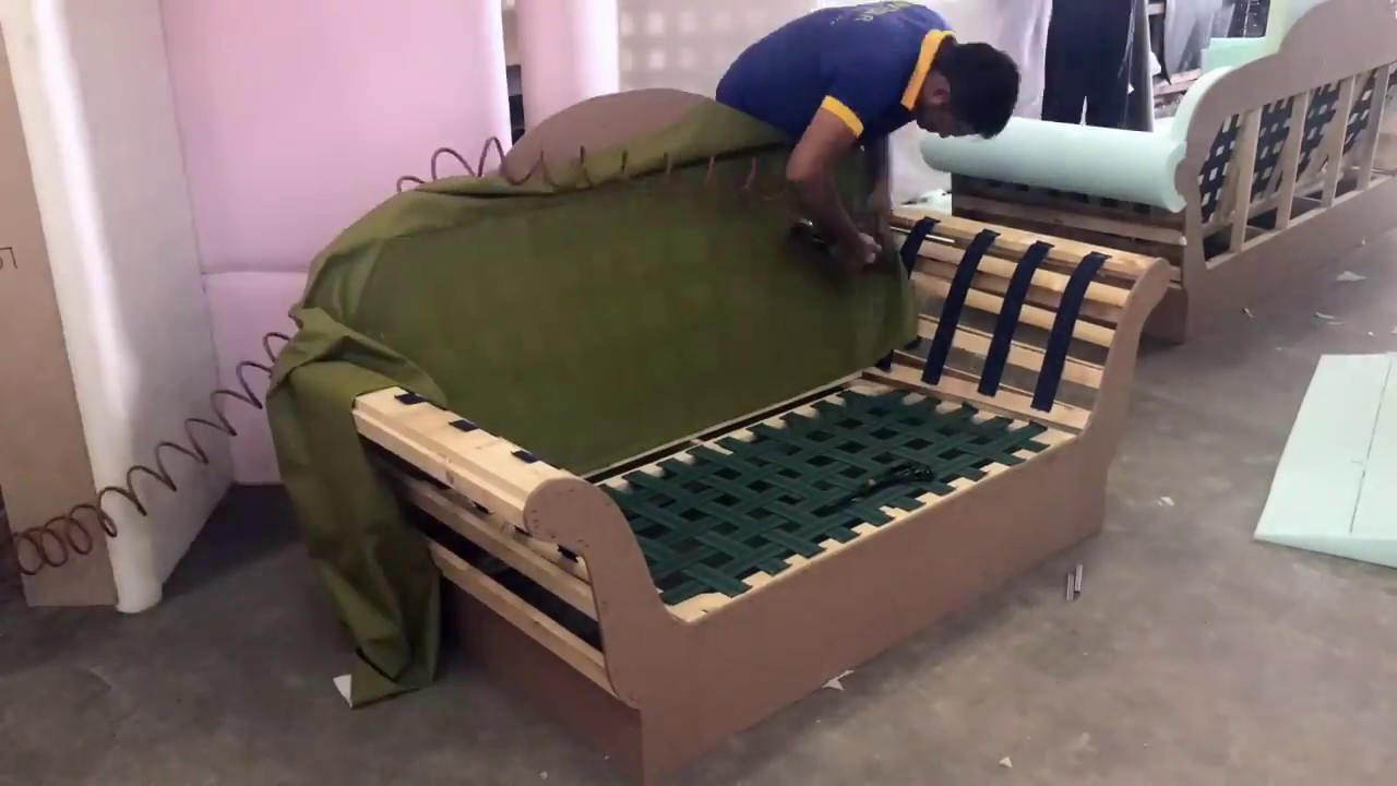 Production Process of a Sofa عملية انتاج الأريكة - YouTube