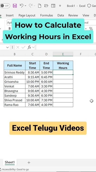 Calculate Working Hours in Excel in Seconds! ⏳ #ExcelTips - YouTube