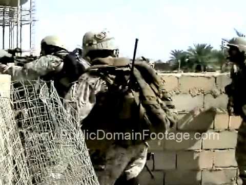Iraq War - Battling insurgents rooftop advantage archival footage - YouTube