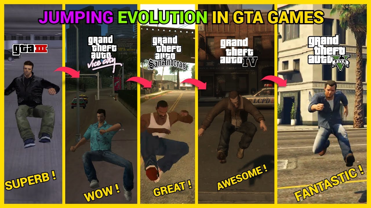 JUMPING EVOLUTION IN GTA GAMES / GTA EVOLUTION - YouTube