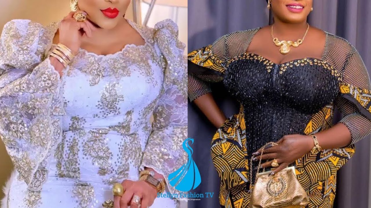Ankara Wax Prints: Stunning Lace Blouse And Wrapper Styles Ankara Long ...