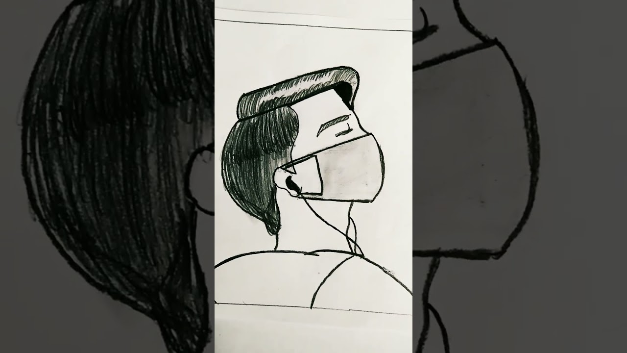 i drawed a girl with my creativity || a girl listening to music 🎶 # ...