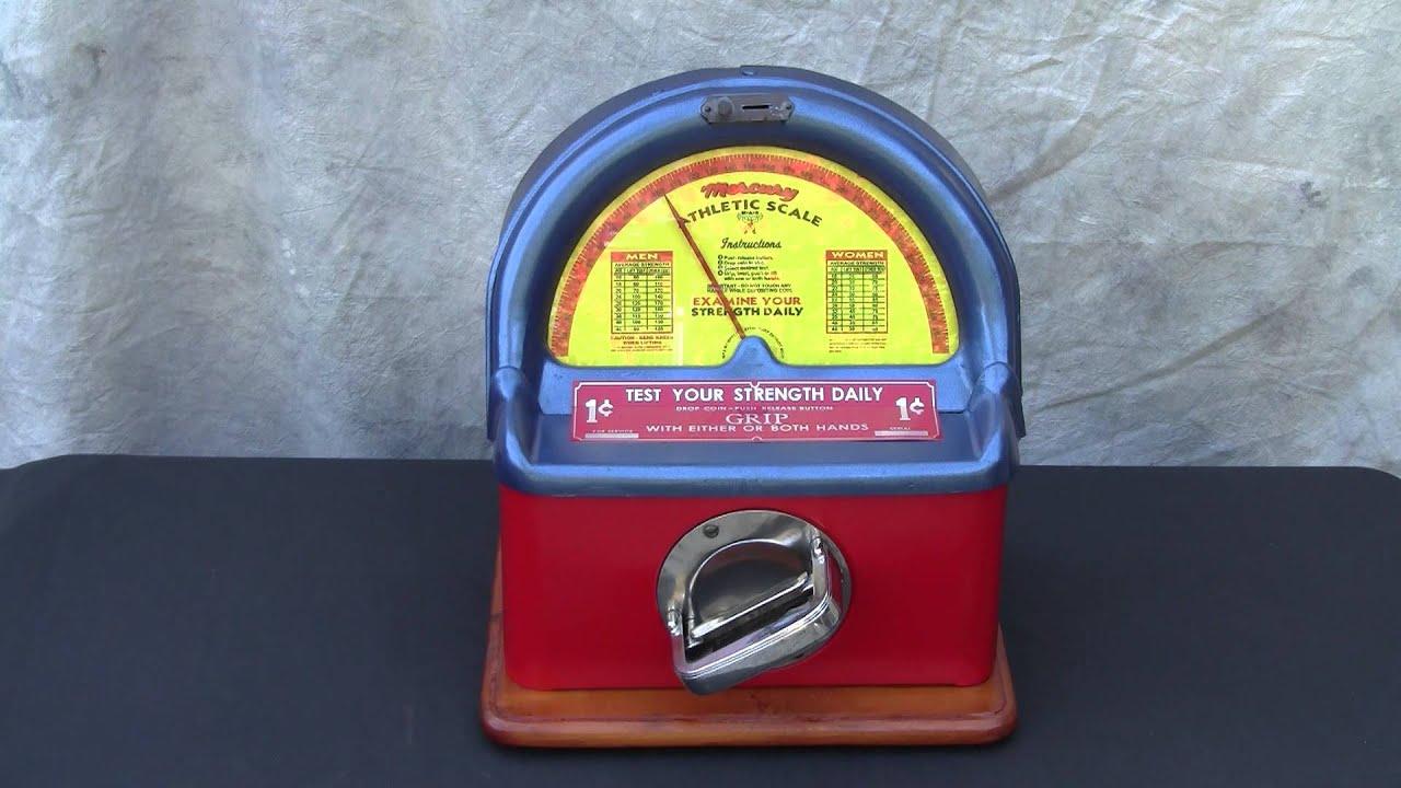 1950s Grip Strength Tester Penny Arcade Carnival Machine - YouTube