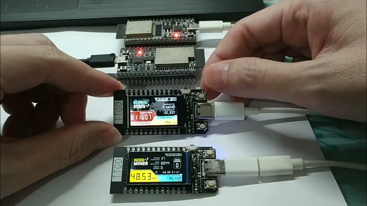 4 esp32 miners - YouTube