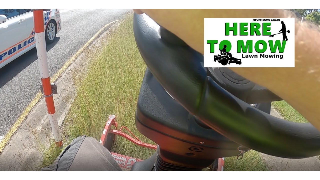Point of view mowing, using atom blade edger - YouTube