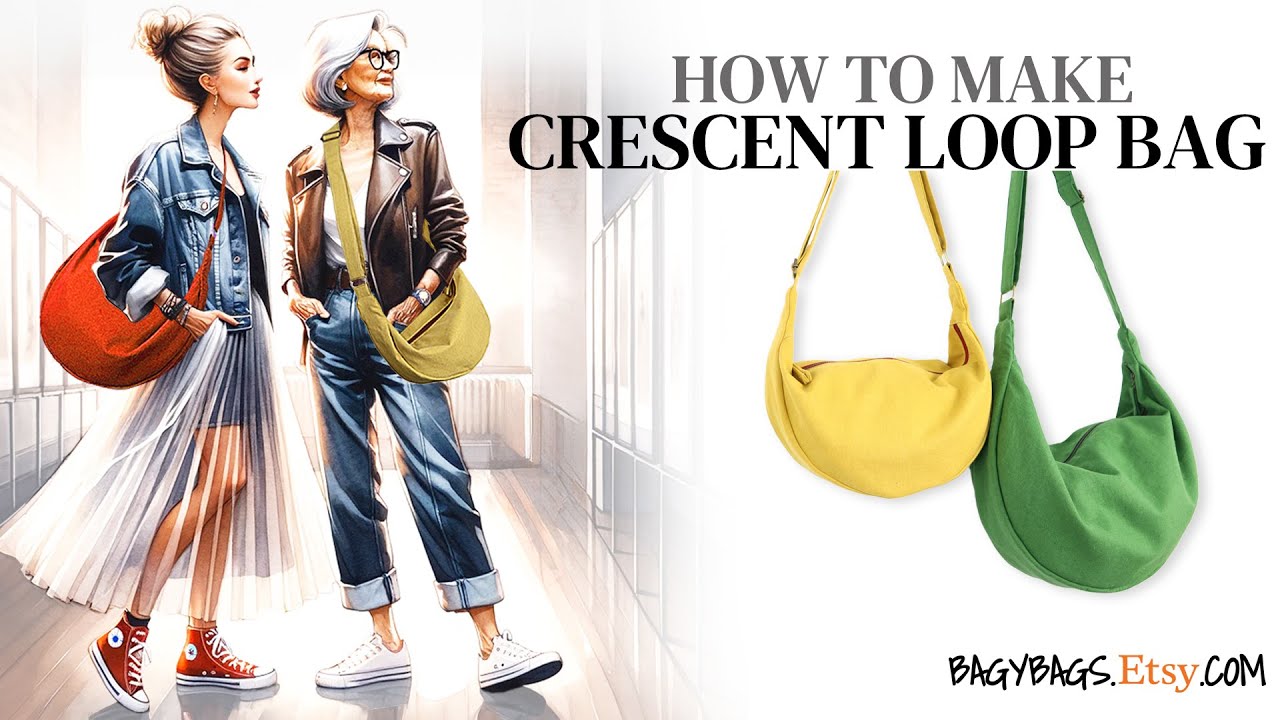 DIY, Step by Step Tutorial - How to Create Your Half Moon (Crescent) Bag - YouTube