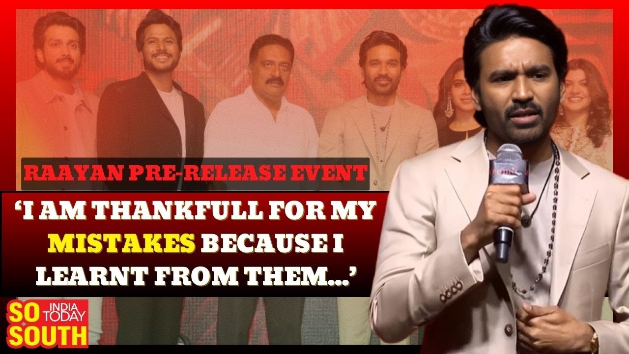 Dhanush Emotional Speech After Listening to Prakash Raj at Raayan Pre ...
