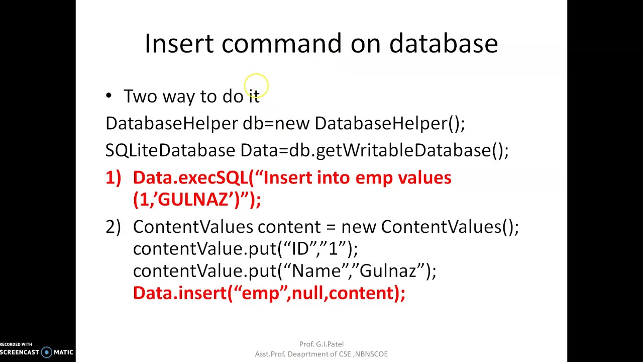 SQLite in Android Part 1 - YouTube