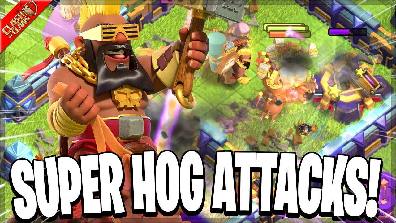 My First Super Hog Rider Attacks after the June Update! - Clash of ...