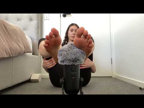 ASMR Feet Rubbing in White Leggings & Polish | Relaxing Sounds for Sleep & Tingling Sensation