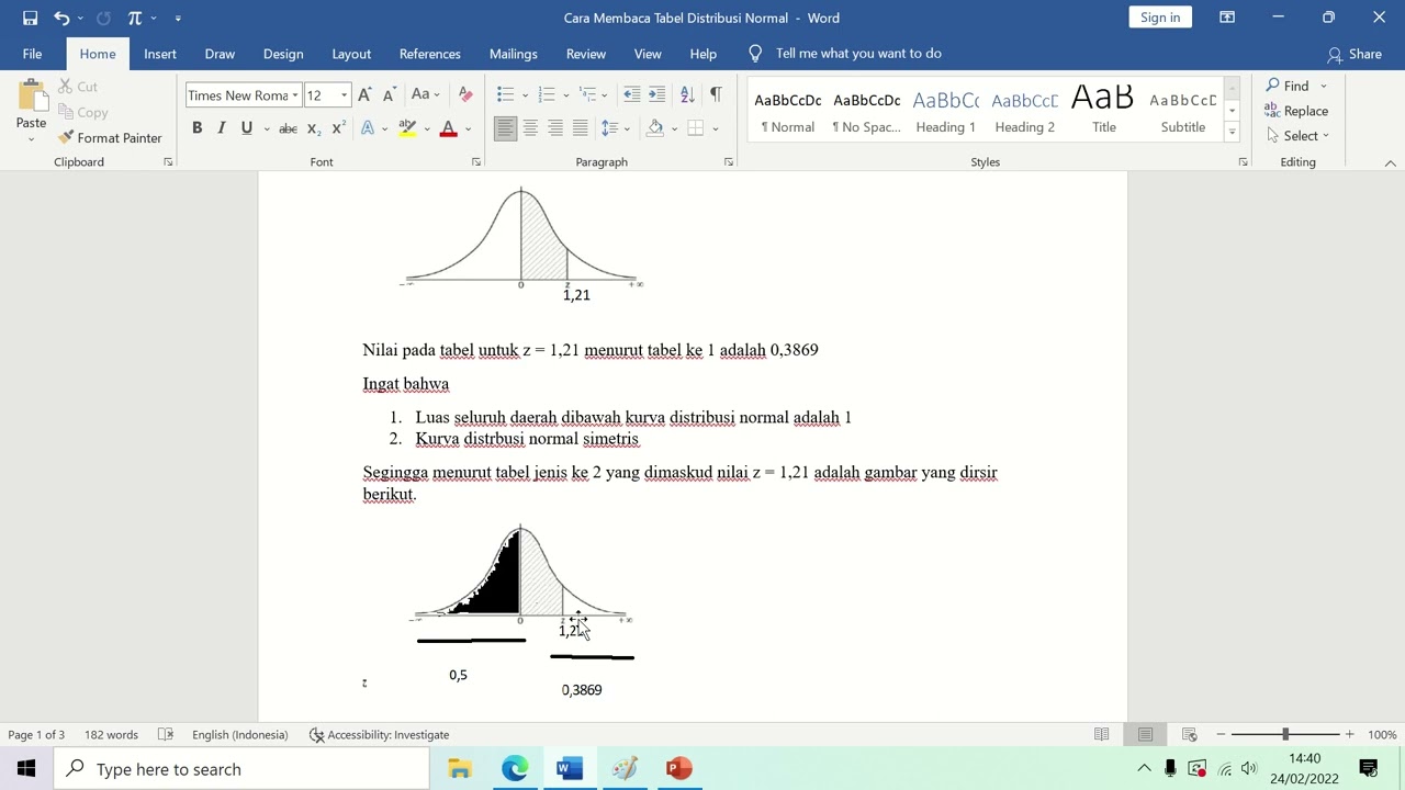 Cara Membaca Tabel Distribusi Normal docx - YouTube