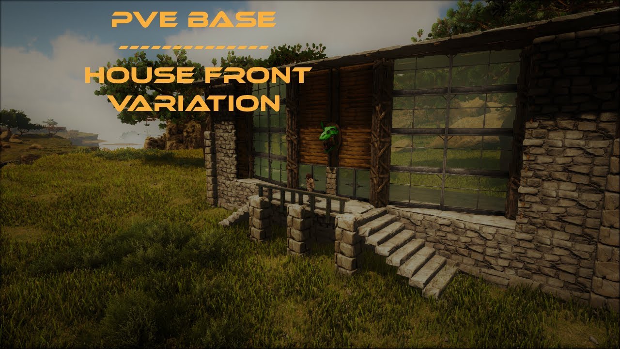PvE BASE DESIGN/HOUSE FRONT VARIATION/HOW TO BUILD/HOW TO ARK PvE Base ...