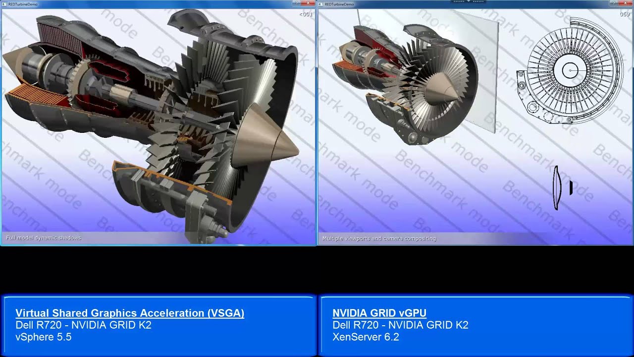 NVIDIA GRID vGPU on XenServer vs VMware vSphere vSGA - YouTube