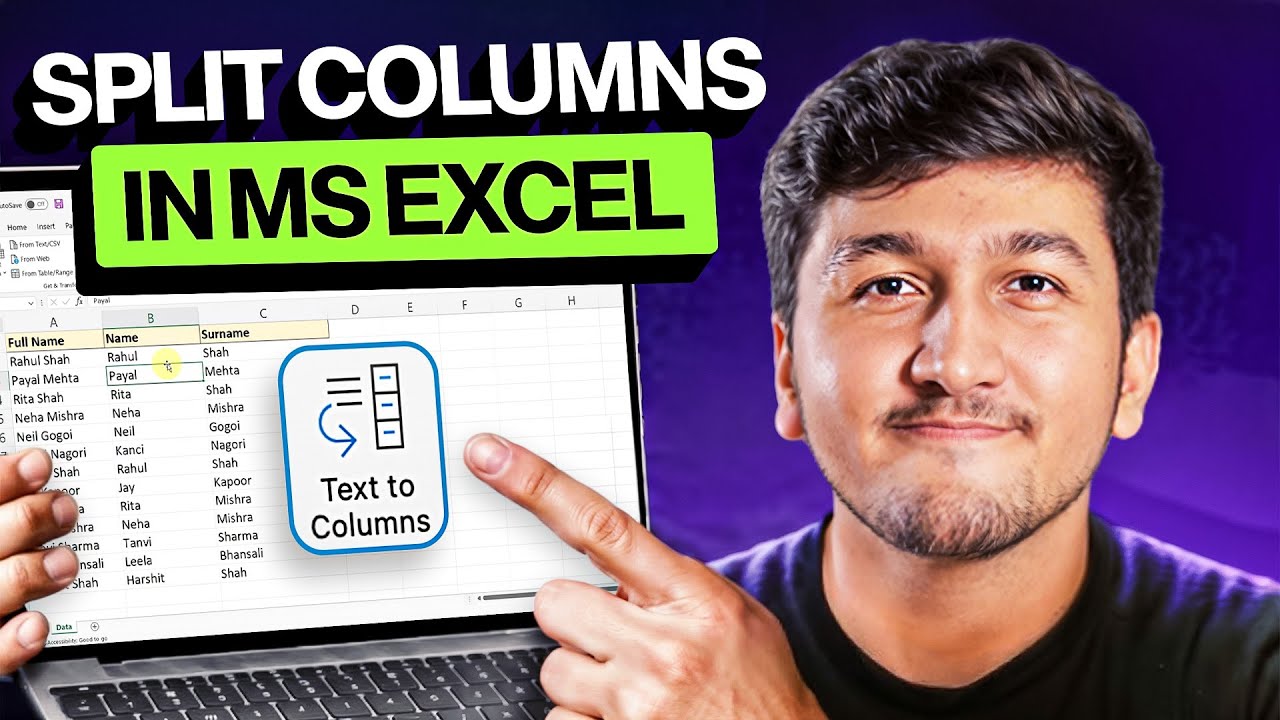 Text to Columns in Excel (Split Data) | Jatan Shah Tutorial & Review ...