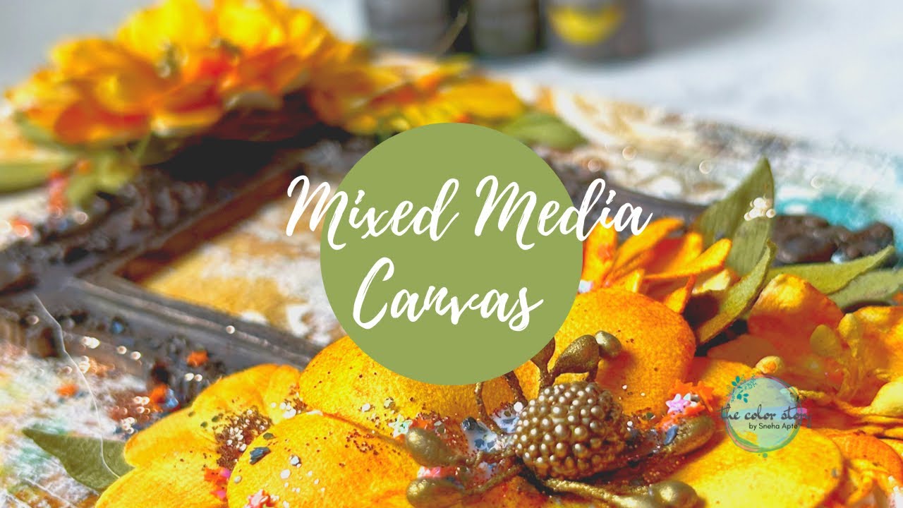 Mixed media Canvas | Easy process for beginners | minimal supplies from ...