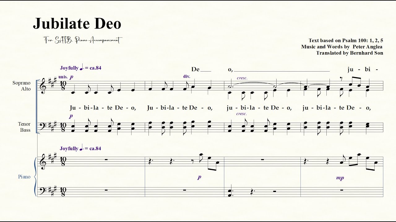 Jubilate Deo | Peter Anglea - YouTube
