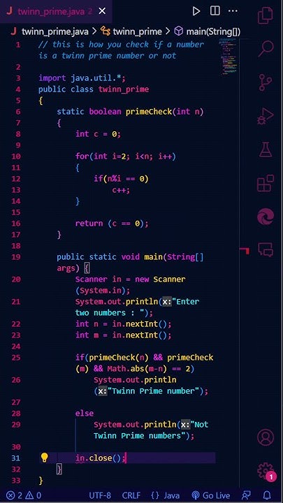 Twinn Prime Number Java Speed Codes Codingtutorials Coding Javaprogramming Youtube