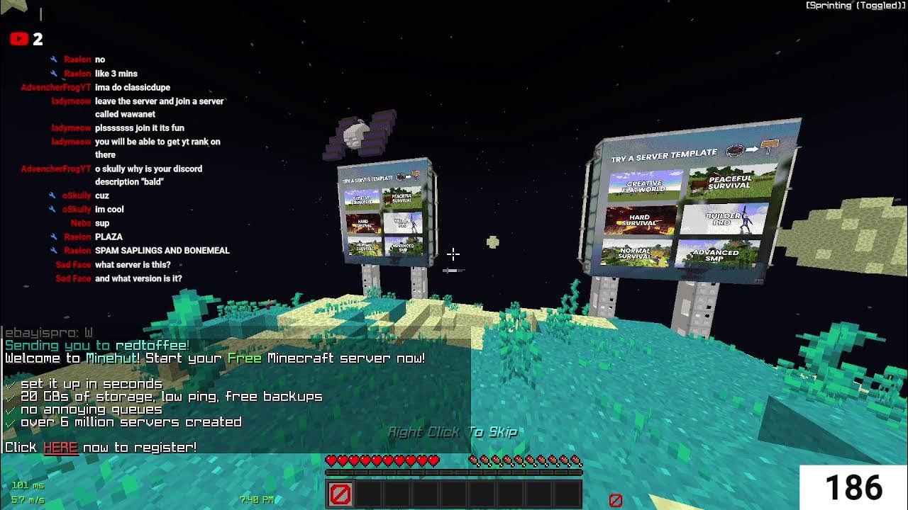 Joining random minehut server w/ friends! - YouTube