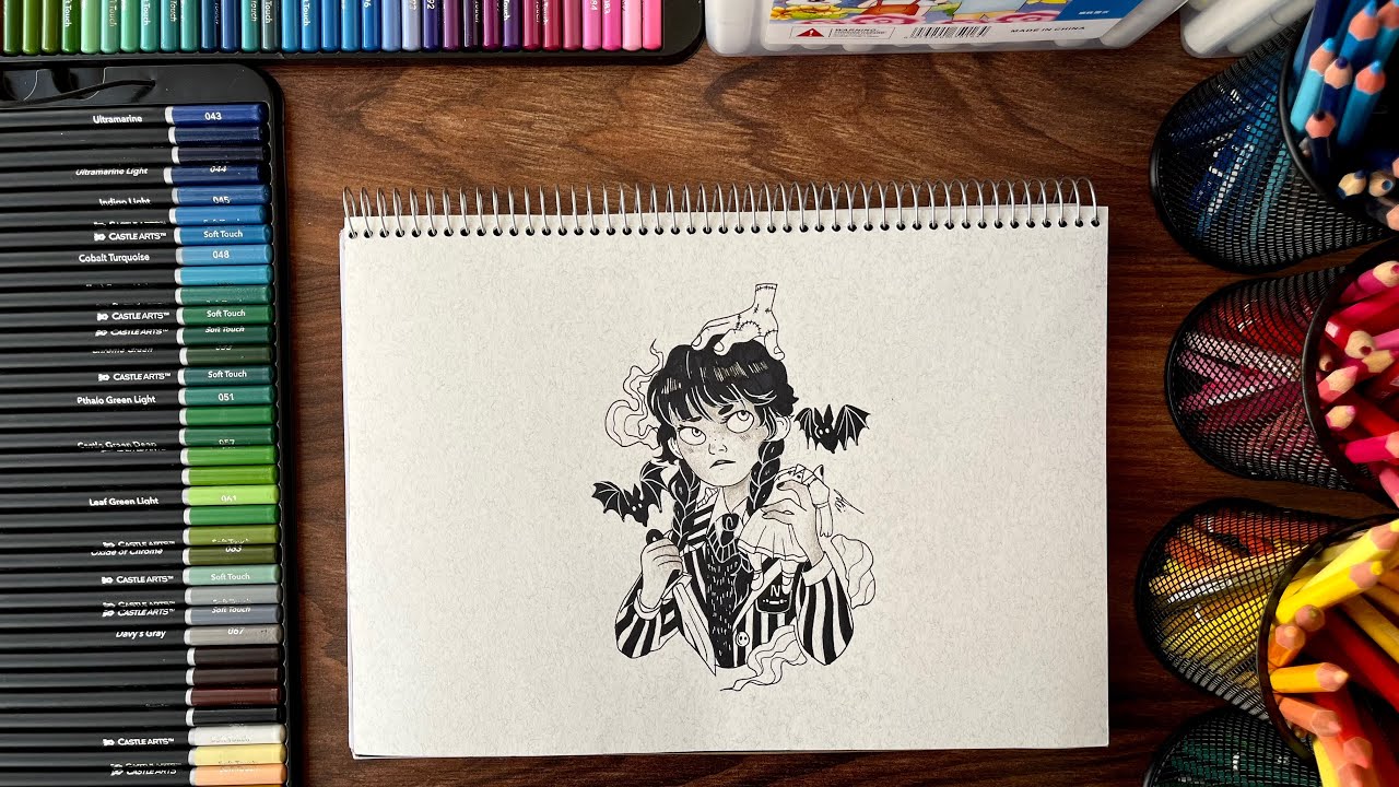 Draw Wednesday: Character Design with Uni-Pen Rapid! - YouTube