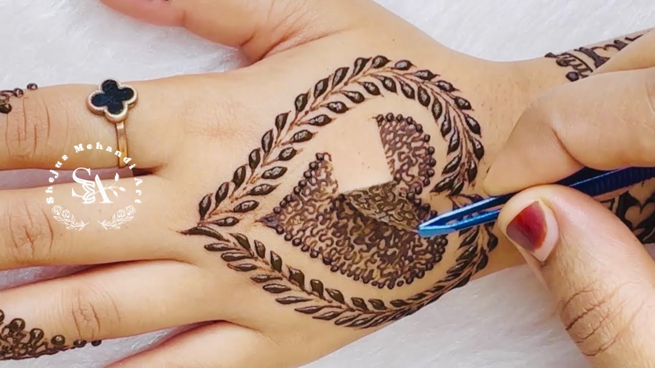 Viral tape henna on a new pattern/tape henna hack/heart shape mehandi ...