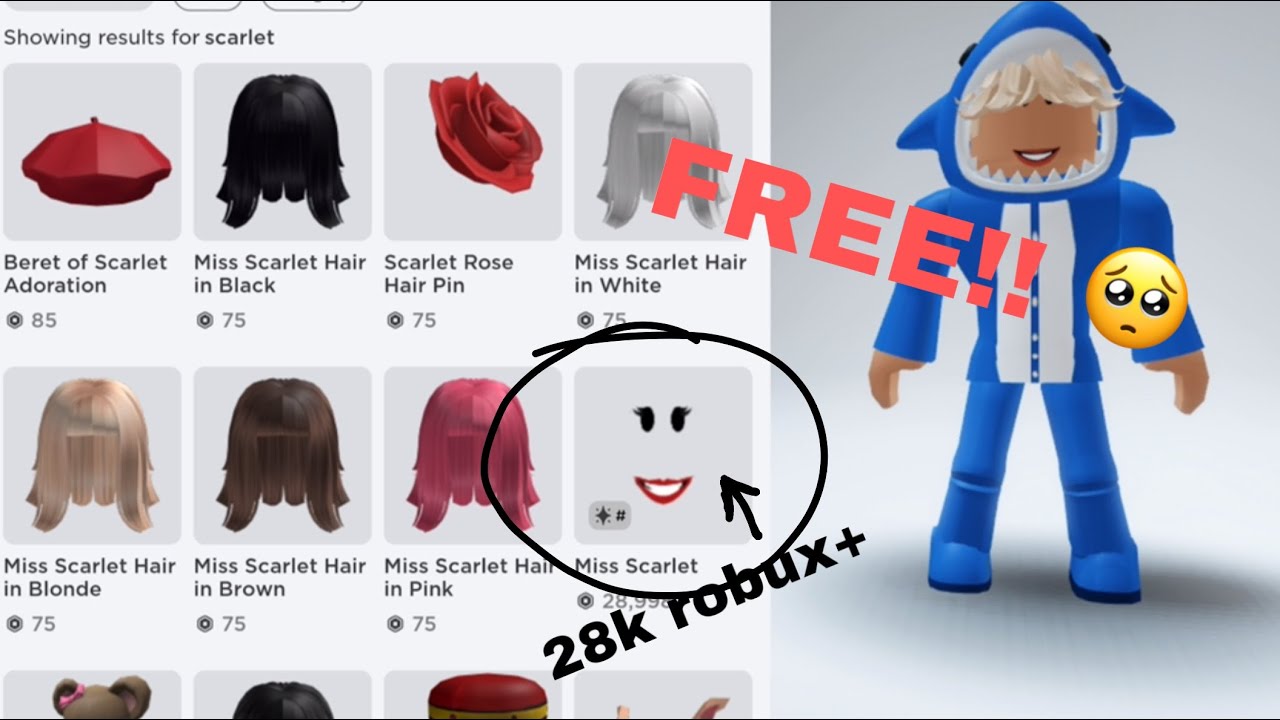 Free Miss Scarlet face?? 🥺 (read comments) - YouTube