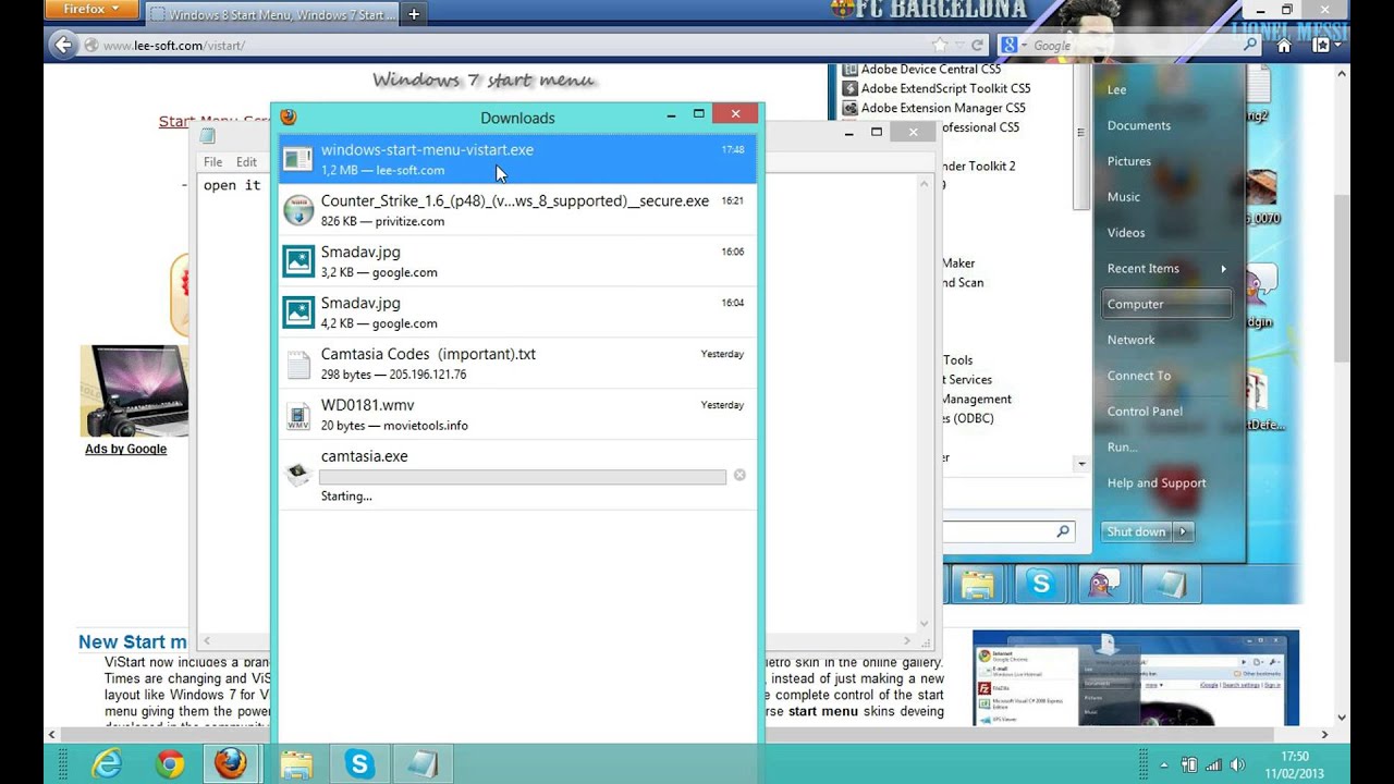 How To Get Back Start Menu In Windows 8 - ViStart Start Menu - YouTube