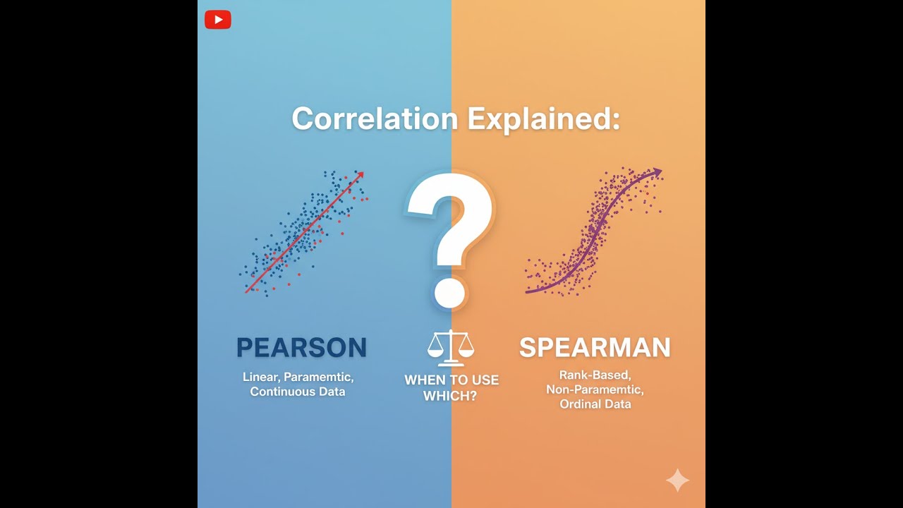 Pearson vs. Spearman Correlation Explained: When to Use Which? - YouTube