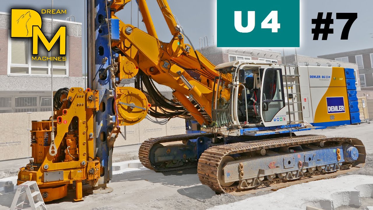 BAUER BG33H BOHRGERÄT CATERPILLAR 323F BAGGER BAUSTELLE U-BAHN U4 ...