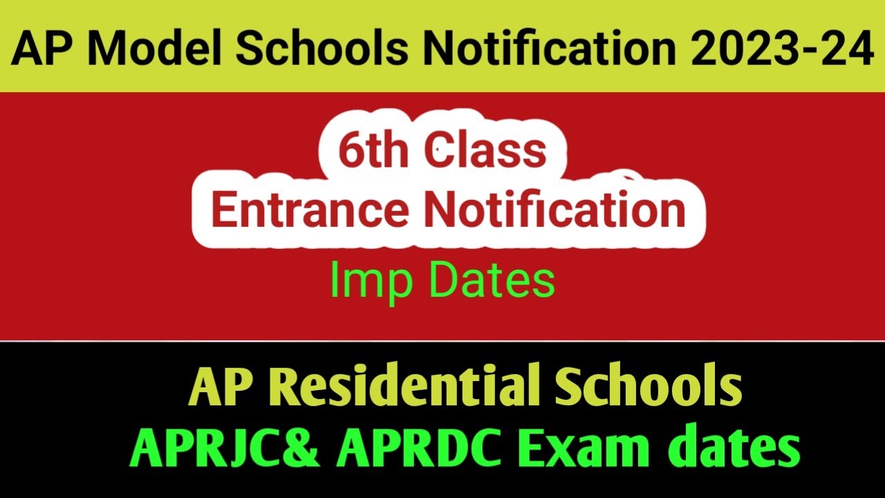 #AP Model School 6th Class Entrance Notification 2023 # ...