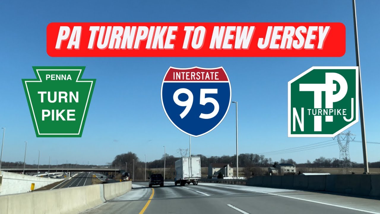 PA / NJ Turnpike Connection - 4K Interstate 95 Drive (PA Exit 351 to ...