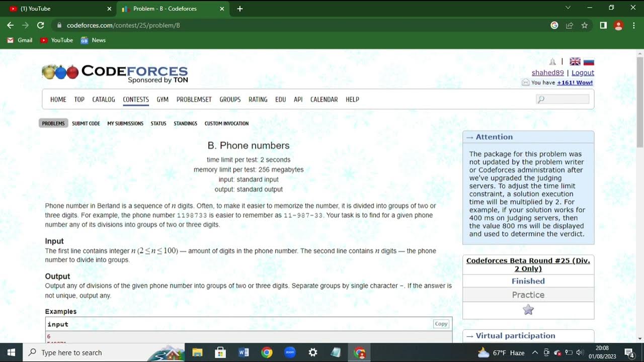 B. Phone numbers | Codeforce beta round #25 (div-2) | codeforce solution - YouTube