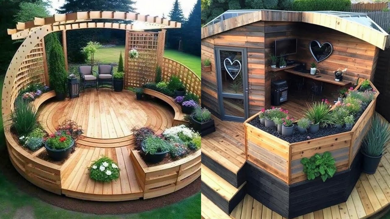 DIY Wooden Outdoor Pallet Sitting Area - YouTube