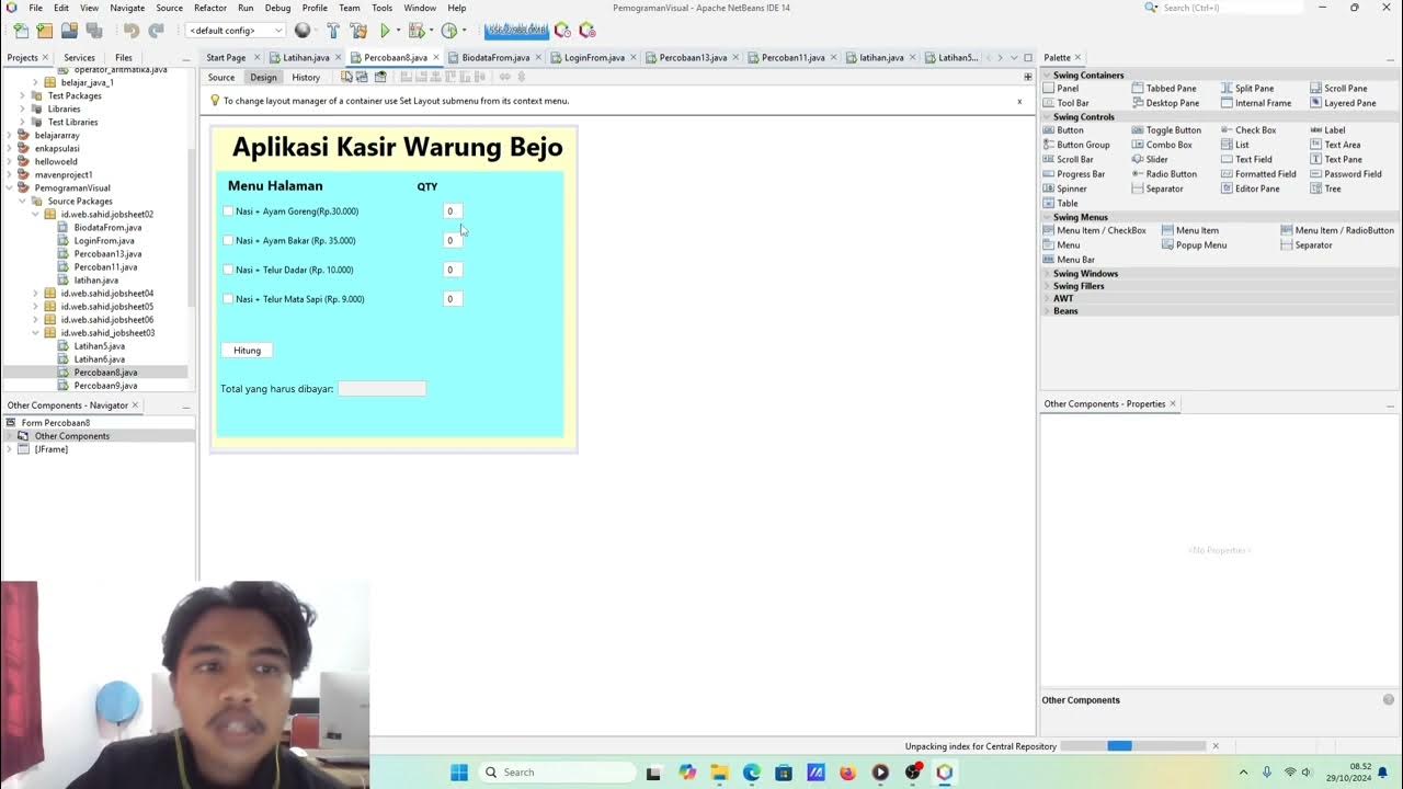 Tutorial Belajar penggunaan JFrame pada Pemograman JAVA - YouTube