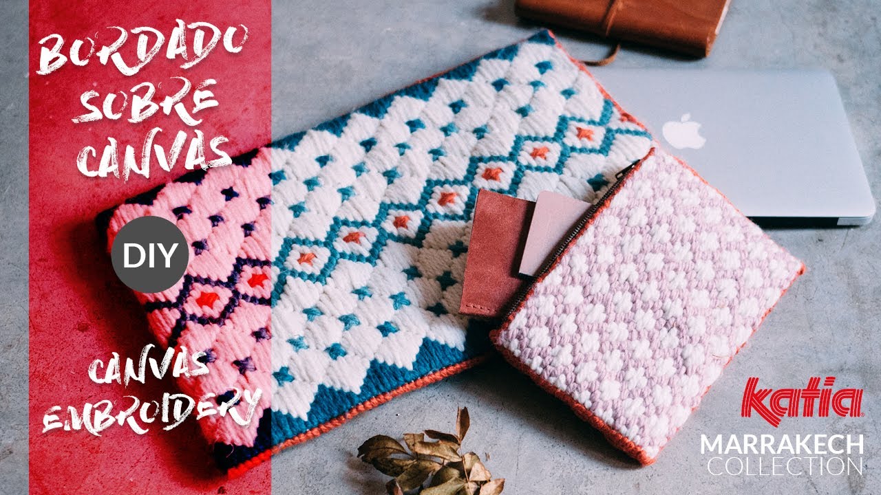 Técnicas textiles 🖐️ Bordado sobre Canvas - YouTube